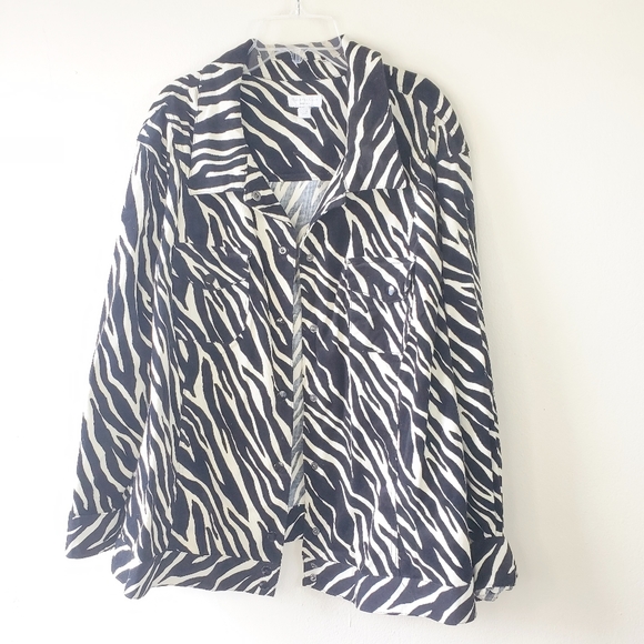 Charter Club | Jackets & Coats | Zebra Print Oversize Corduroy Jacket ...